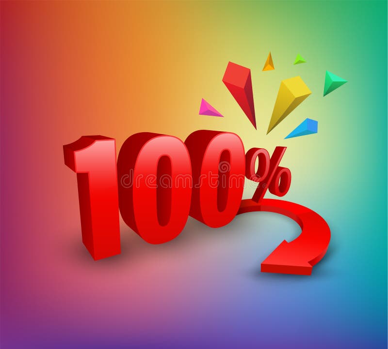 One hundred percent stock vector. Illustration of arrow - 121014244