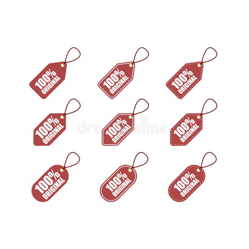 One Hundred Percent Original Tag Labels Stock Illustration ...