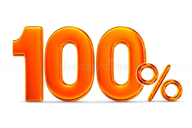 One Hundred Percent On White Background. Isolated 3D Illustration Stock ...