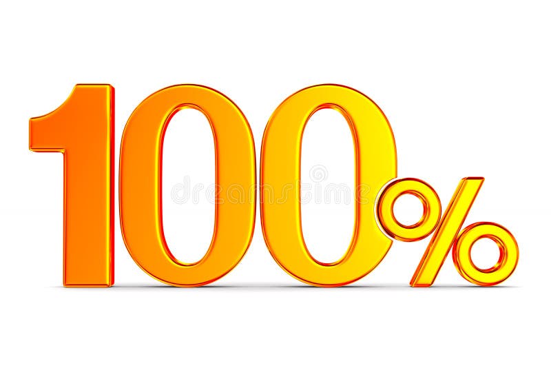 One Hundred Percent On White Background. Isolated 3D Illustration Stock ...