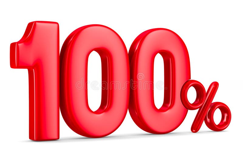 One Hundred Percent On White Background. Isolated 3D Illustration Stock ...