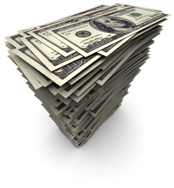 One Hundred Thousand Dollars - Bills Stack Stock Illustration ...