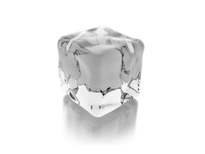 One Ice Cube Rendered Isolated Stock Image - Image of refrigeration ...