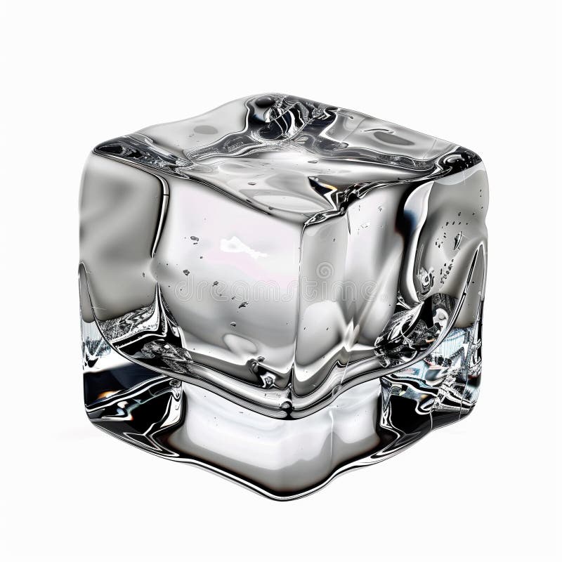 Ice Cube on White Background Stock Image - Image of freshness ...