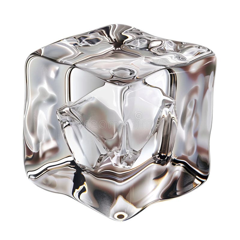 Ice Cube on White Background Stock Image - Image of frost, reflection ...