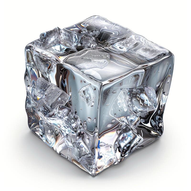 Ice Cube on White Background Stock Image - Image of transparent, fresh ...