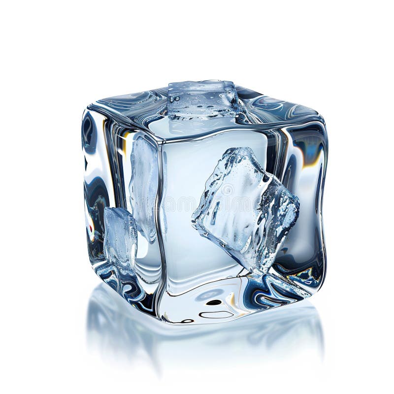 Ice Cube on White Background Stock Image - Image of cool, clean: 329178825