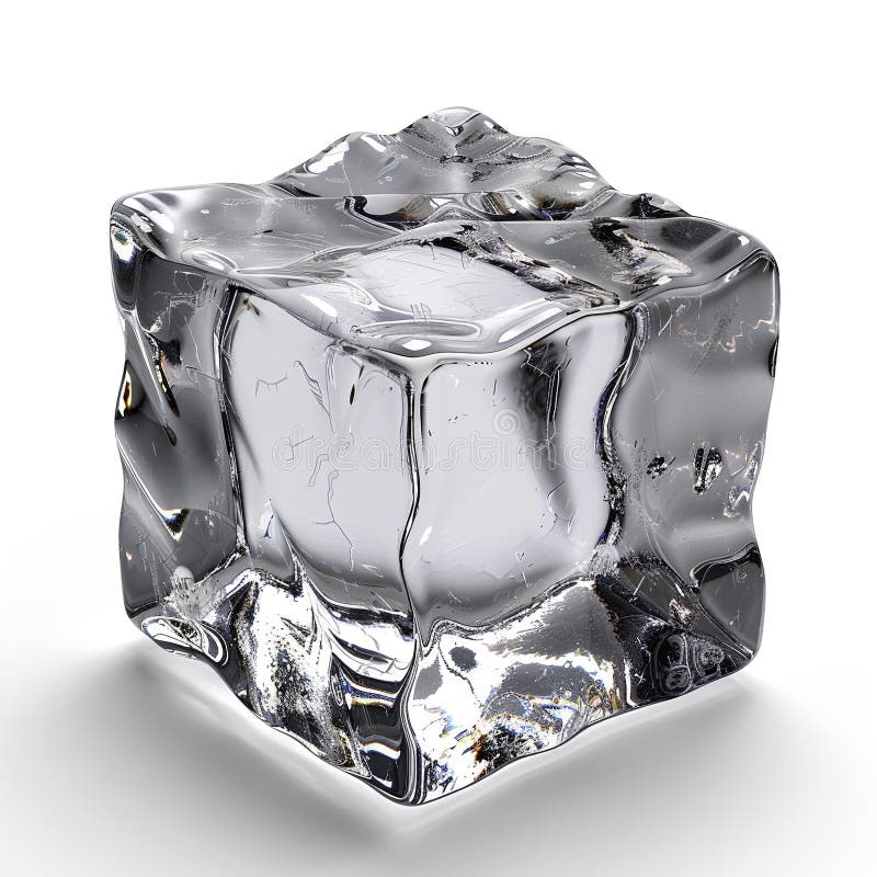 Ice Cube on White Background Stock Photo - Image of refreshment, cube ...