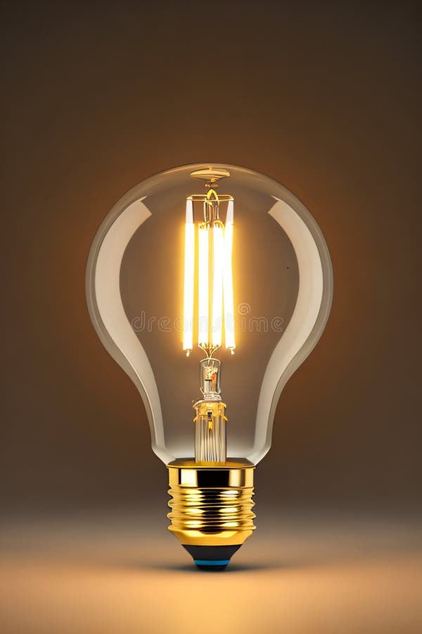 One Illuminated E27 Light Bulb Stock Illustration - Illustration of ...
