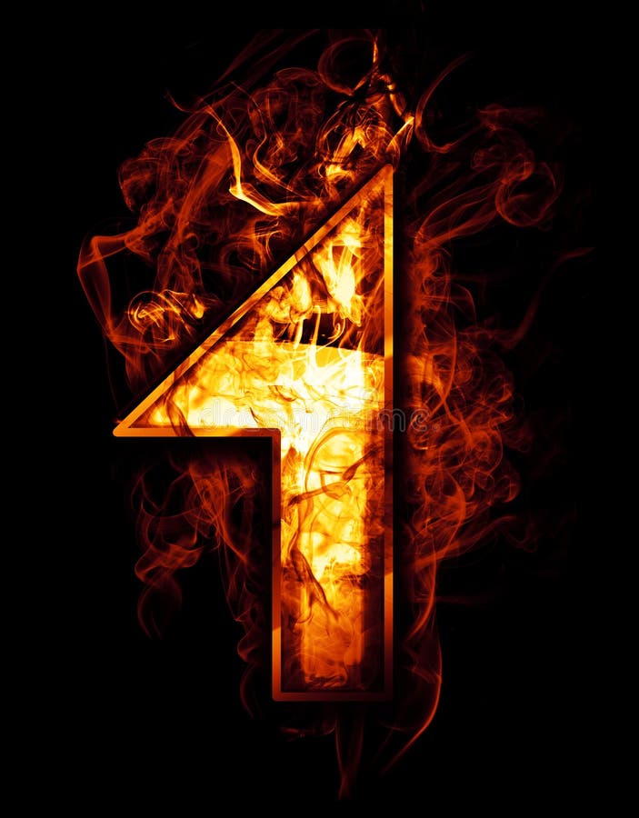 Number one in fiery red stock illustration. Illustration of gambling ...