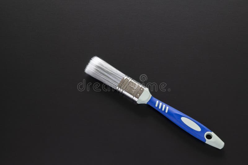 One Inch Brush Isolated on Black Background Stock Image - Image of inch ...