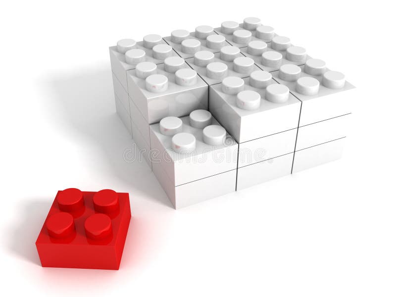 One Individuality Red Construction Block Stock Illustration ...
