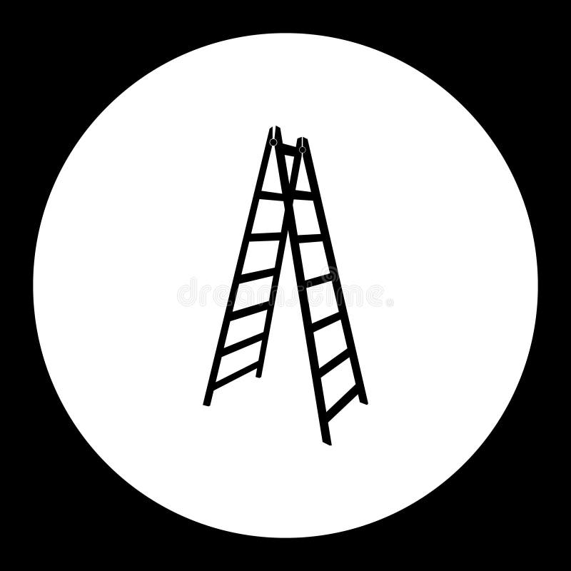 One Isolated Ladder Black Simple Icon Stock Vector - Illustration of ...