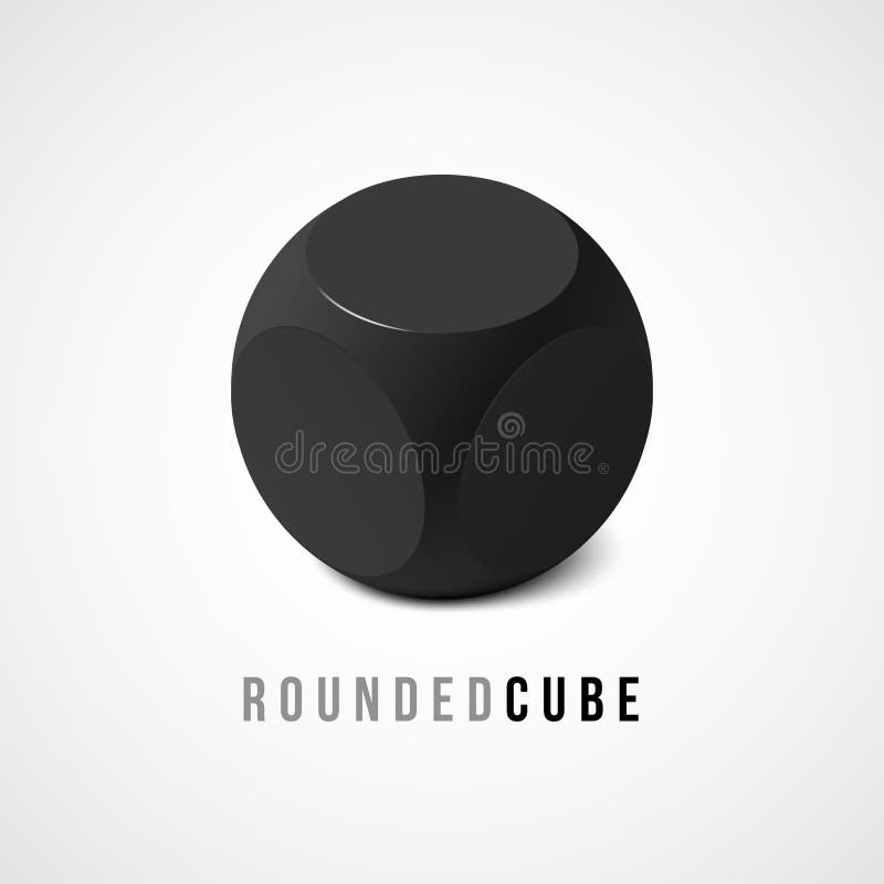 One Isometric Cube with Rounded Edges and Angles, Matte Photo Realistic ...