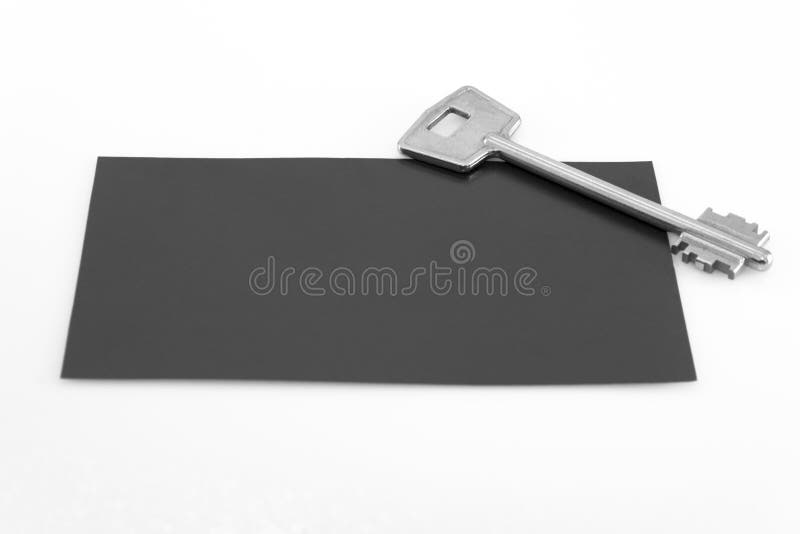 One Key with Black Blank on White Stock Photo - Image of concept, blank ...