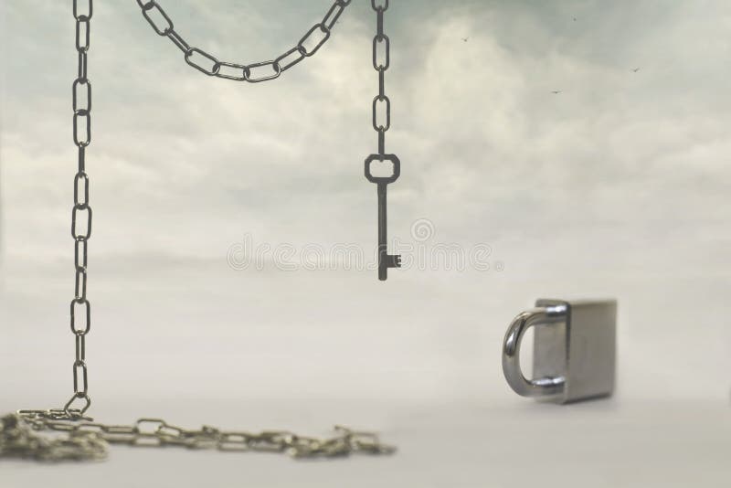 Only One Key Opens a Closed Padlock Stock Image - Image of freedom ...