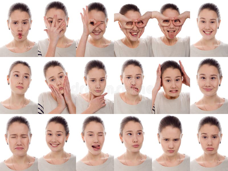 One girl -many emotions stock photo. Image of healthy - 23256052