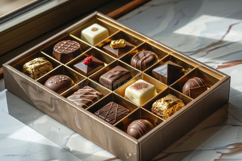 One Kind Chocolate Box, Gold Wrapped Selection of Chocolates in a Box ...