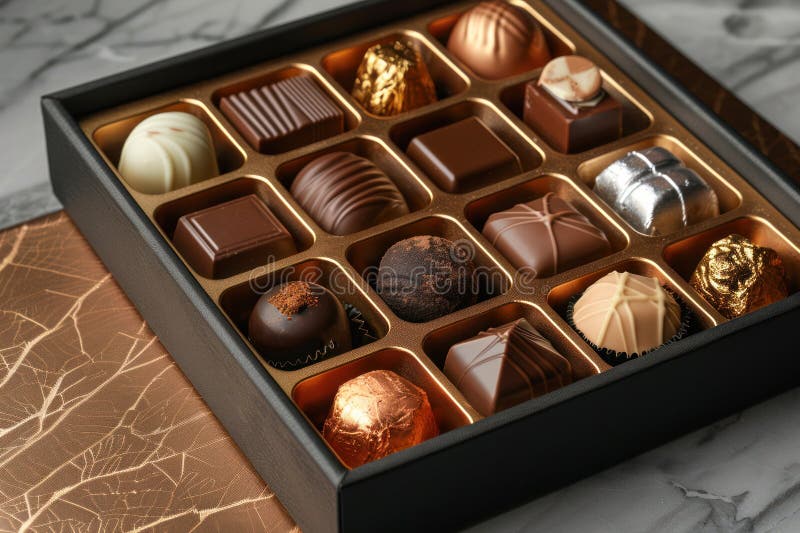 One Kind Chocolate Box, Gold Wrapped Selection of Chocolates in a Box ...