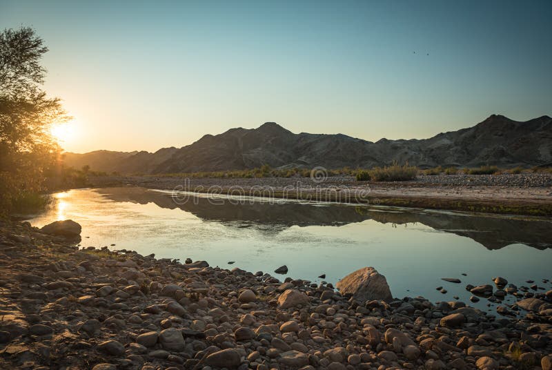 One of the Lakes in Fish RIver Canyon, Namibia, Africa Stock Image ...