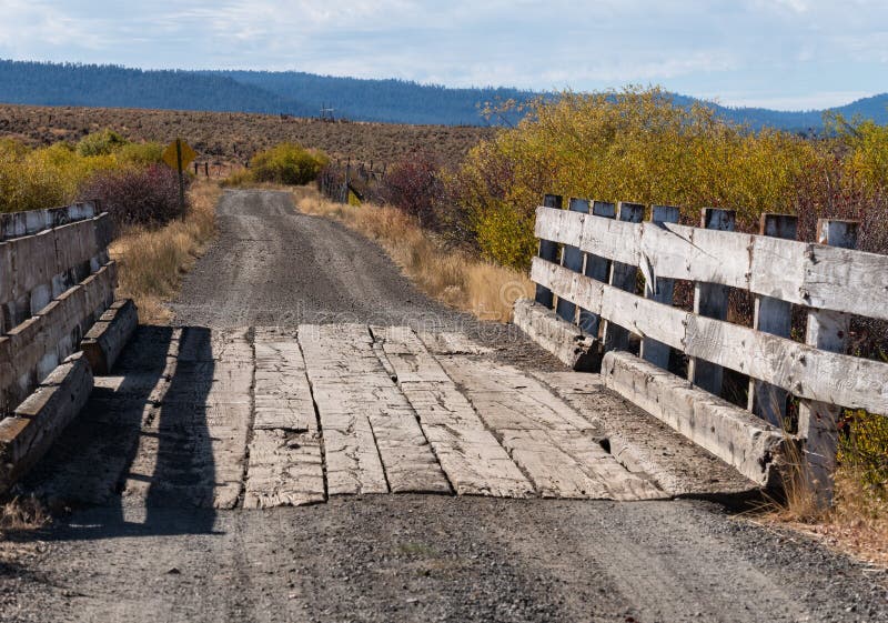 One Lane Bridge, Eastern Oregon Stock Image - Image of canyon, aged ...