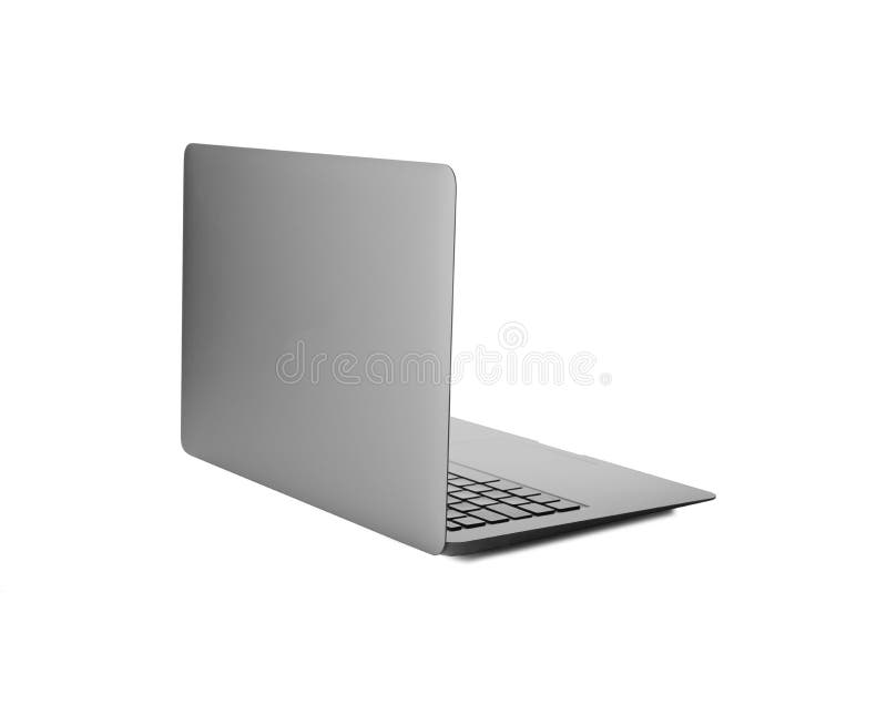 One Laptop Isolated on White. Modern Technology Stock Image - Image of ...