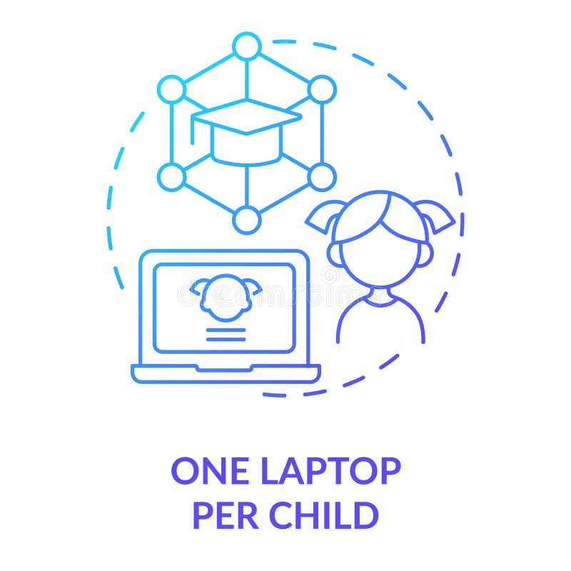 One Laptop Per Child Blue Gradient Concept Icon Stock Vector ...