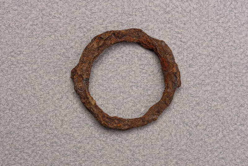 One Large Old Brown Iron Ring in Rust Stock Photo - Image of corrosion ...