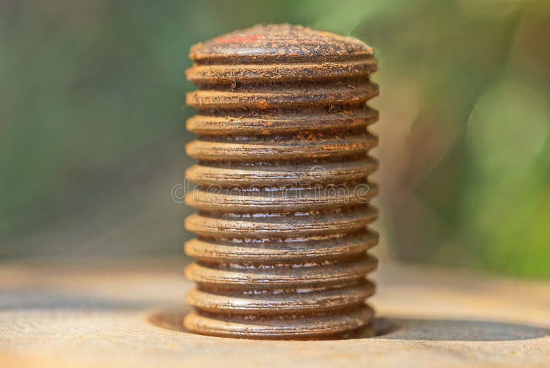One Large Old Rusty Gray Brown Iron Bolt Stock Image - Image of tool ...