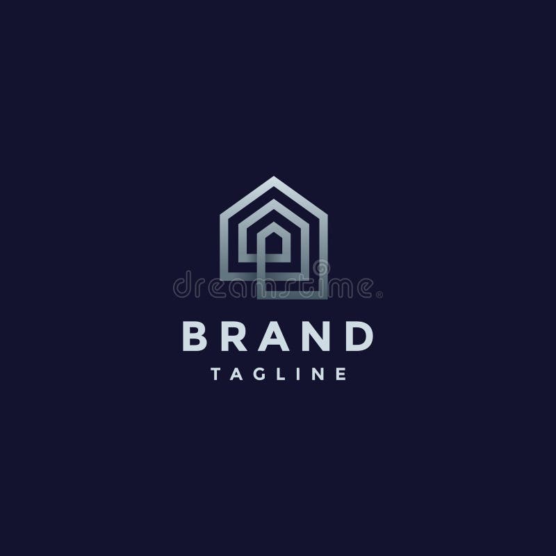 One Layered Home Looping Line Logo Design Stock Illustration ...