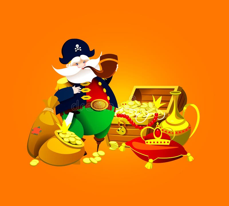 One-legged Captain, Wooden Foot, Man is a Pirate, a Sailor. Vector, Pop ...