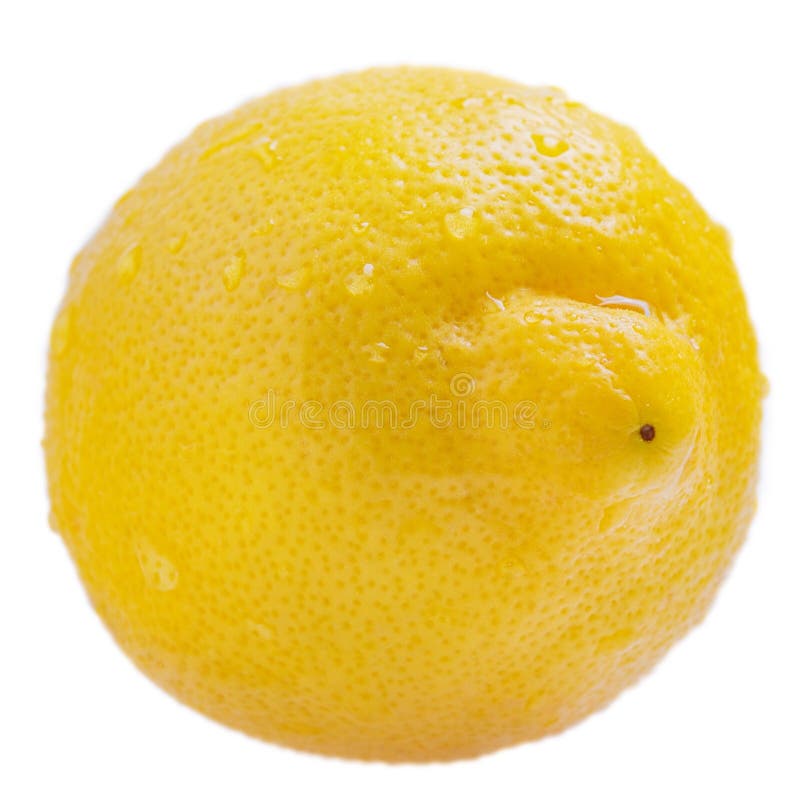 One Lemon Isolate Macro Photo Thin Focus Part. Yellow Lemon Isolate on ...