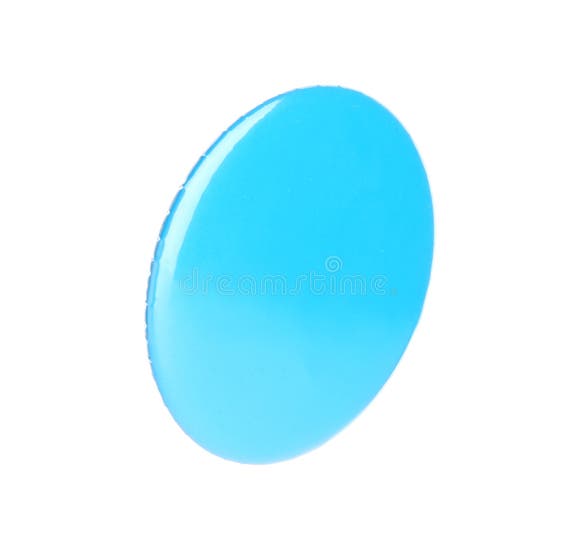 One Light Blue Button Badge Isolated on White Stock Image - Image of ...