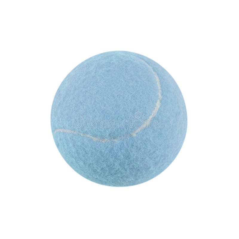 One Light Blue Tennis Ball Isolated on White Stock Photo - Image of ...