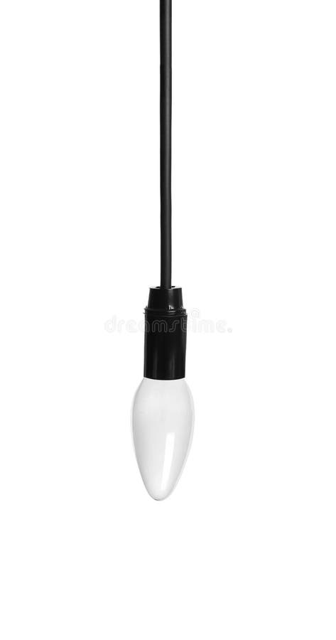 One Light Bulb Hanging on White Background Stock Photo - Image of ...