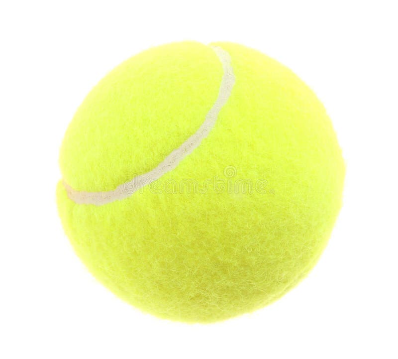 One Light Green Tennis Ball Isolated on White Stock Image - Image of ...