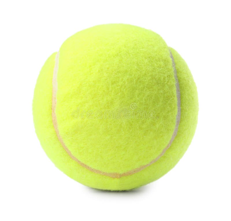 One Light Green Tennis Ball Isolated on White Stock Photo - Image of ...
