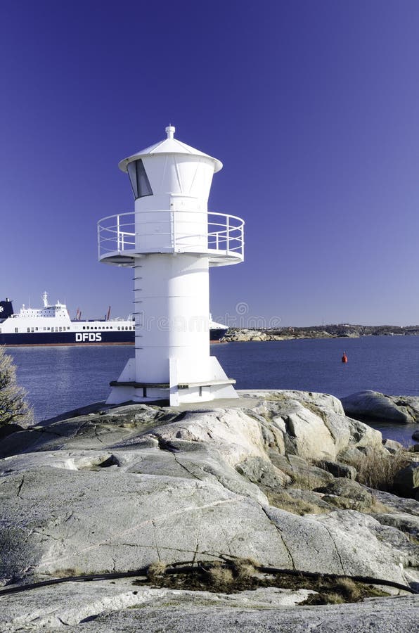 One Lighthouse on Sweden West-coast Editorial Photo - Image of idyllic ...