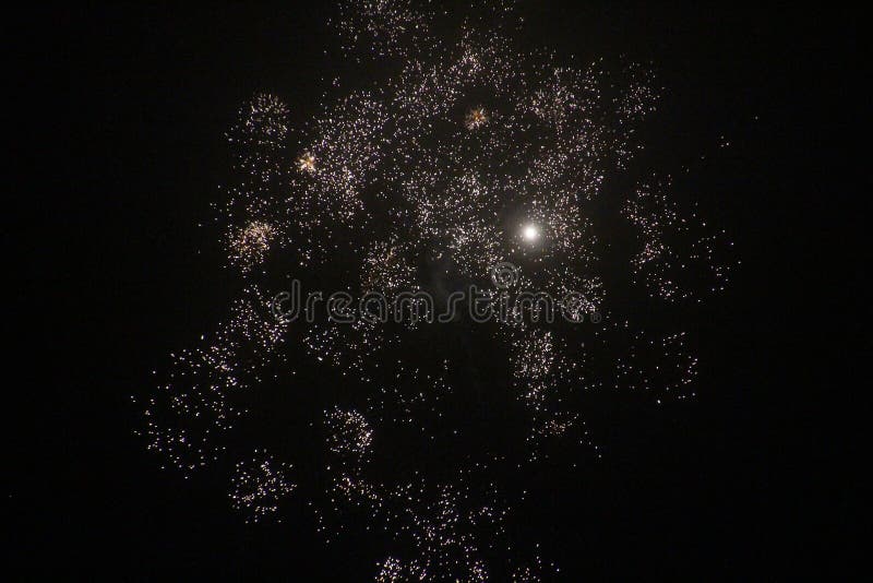 One Lightning Stars at Fireworks Stock Image - Image of lightning ...