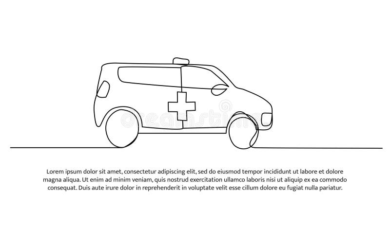 One line ambulance stock vector. Illustration of concept - 386819930