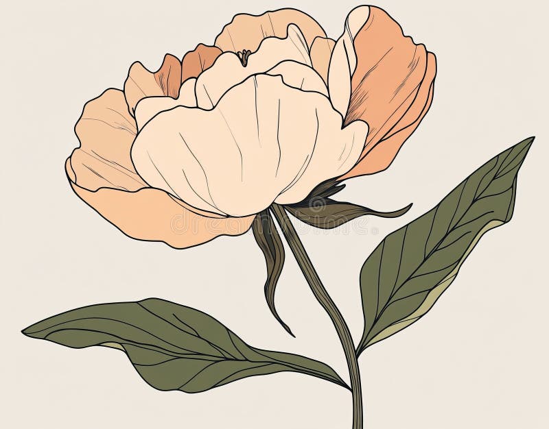 One Line Art Carnation Flower Black Linear Design Isolated on a White ...