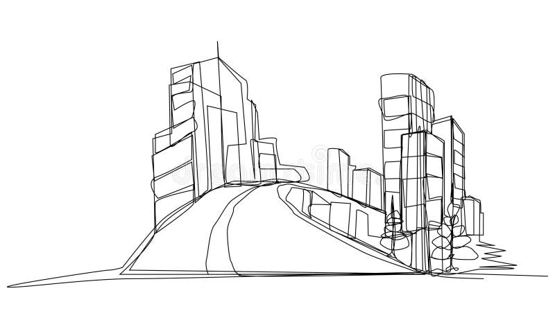 One Line Buildings Stock Illustrations – 312 One Line Buildings Stock ...