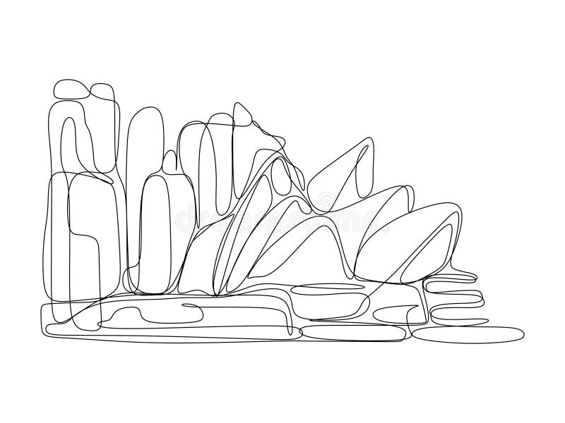 One Line Art. One Continuous Line Art of a Sydney Opera House Stock ...