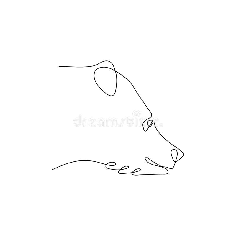 One Line Pig Head Design Silhouette. Logo Design Stock Vector ...