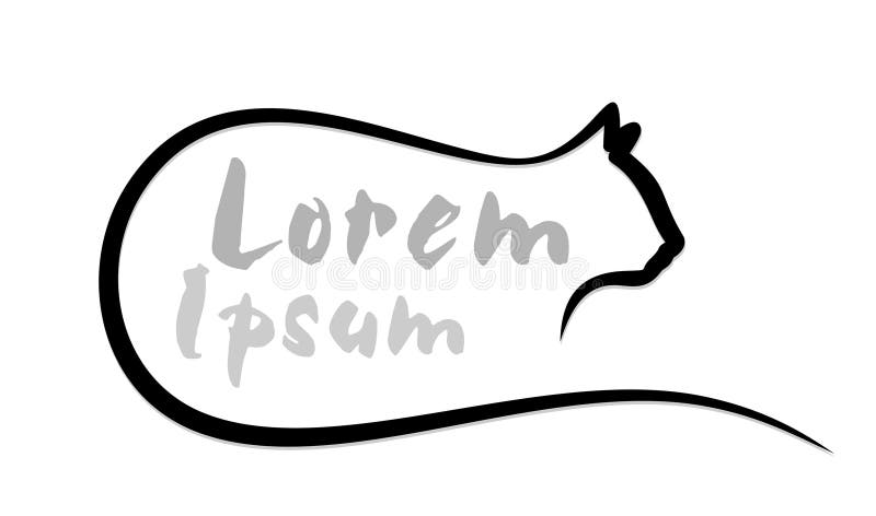 The one line cat symbol. stock vector. Illustration of text - 337635193