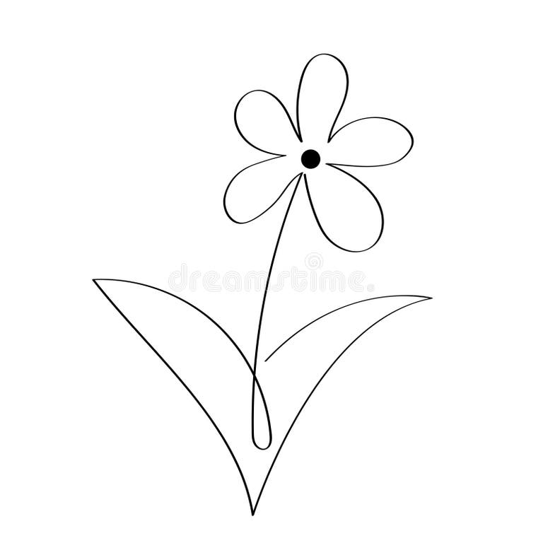 Daisy One Line Art Stock Illustrations 376 Daisy One Line Art Stock