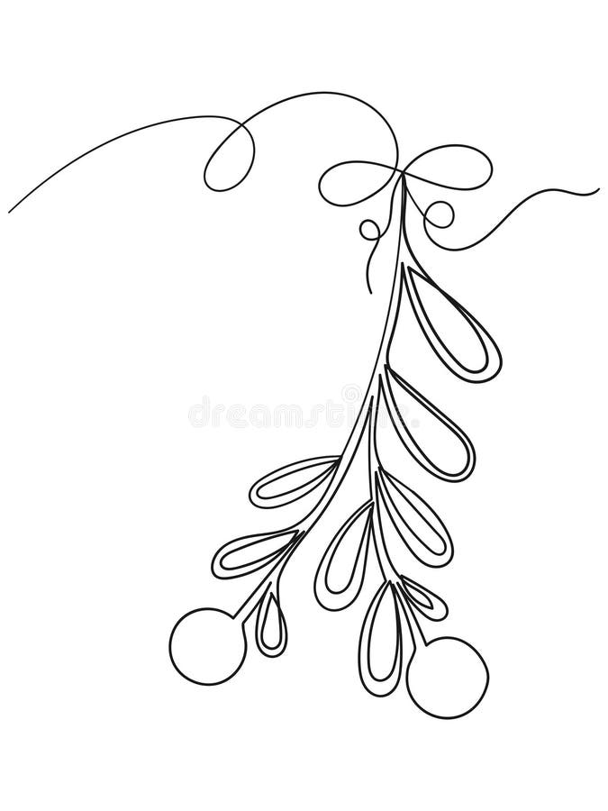 Mistletoe One Line Drawing Stock Illustrations – 106 Mistletoe One Line ...