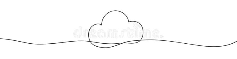 One Line Cloud Icon. Continuous Line. Vector Illustration Stock Vector ...
