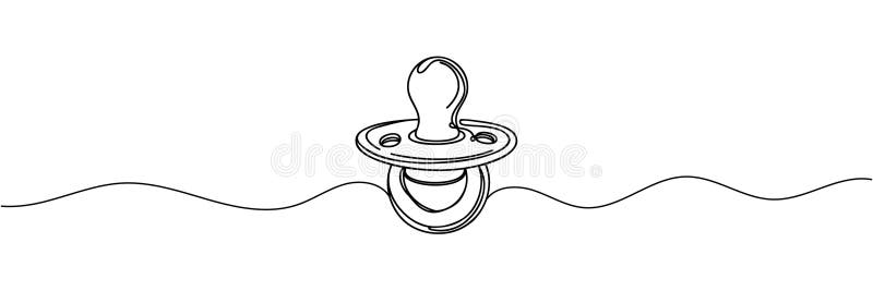 One Line Continuous of Baby Pacifier. Minimalist Style Vector ...