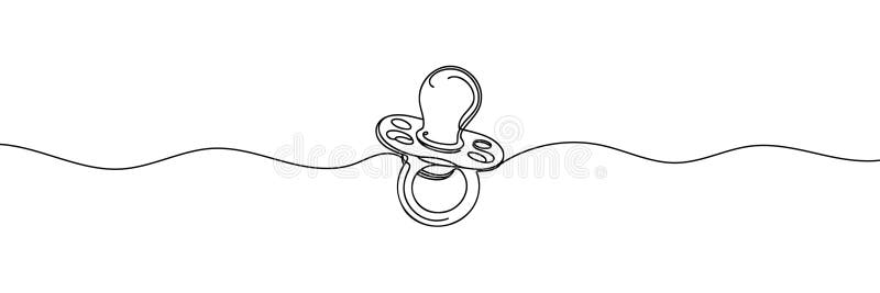 One Line Continuous of Baby Pacifier. Minimalist Style Vector ...